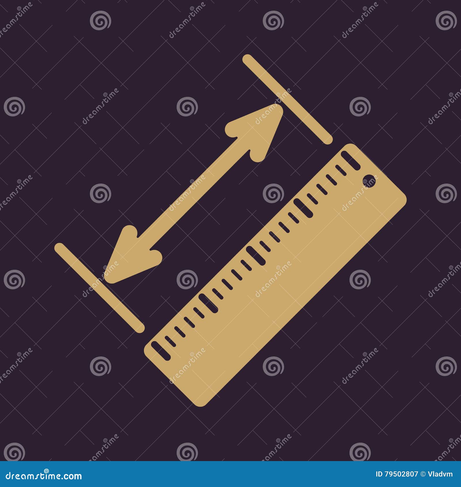 The Diagonal Measurement Icon. Ruler And Straightedge, Scale Symbol ...