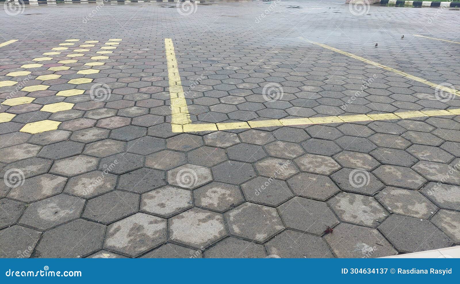 Diagonal Parking Area after Rain Stock Image - Image of diagonal, rainy ...