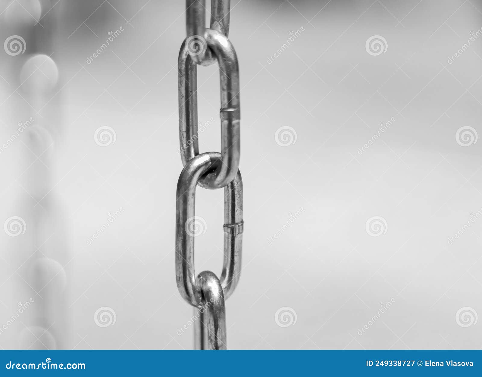 Diagonal, Partial Blurred Iron Chain on Blurred Background. Low Angle ...
