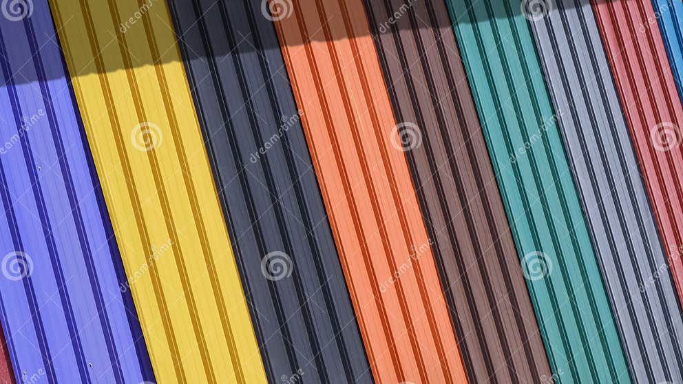 Diagonal Pattern of Multi Colored Corrugated Metal Sheets for Roofing ...