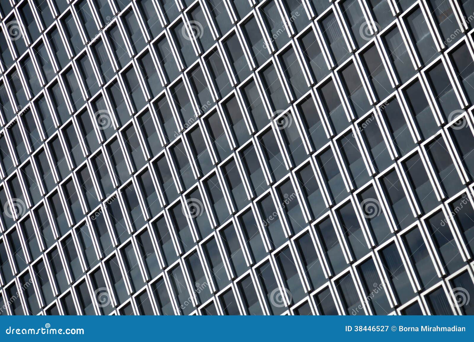 Diagonal Pattern of Rectangular Dark Windows with White Frames Stock ...