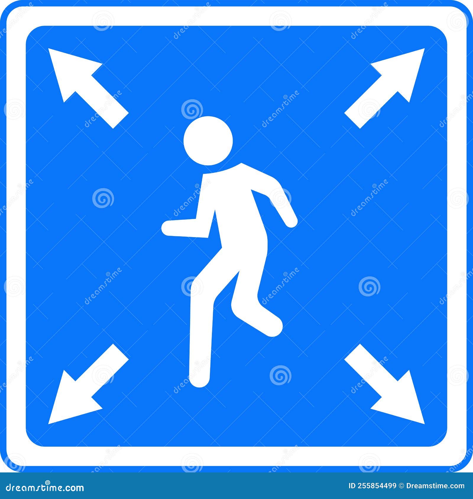 Diagonal Pedestrian Crossing. Road Signs. Vector Image. Stock Vector ...