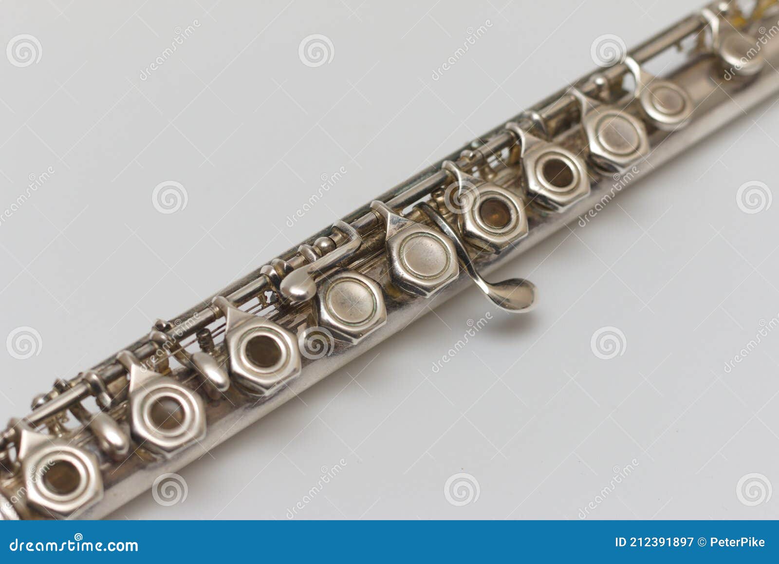 Diagonal Perspective View of a Flute on White Stock Image - Image of ...