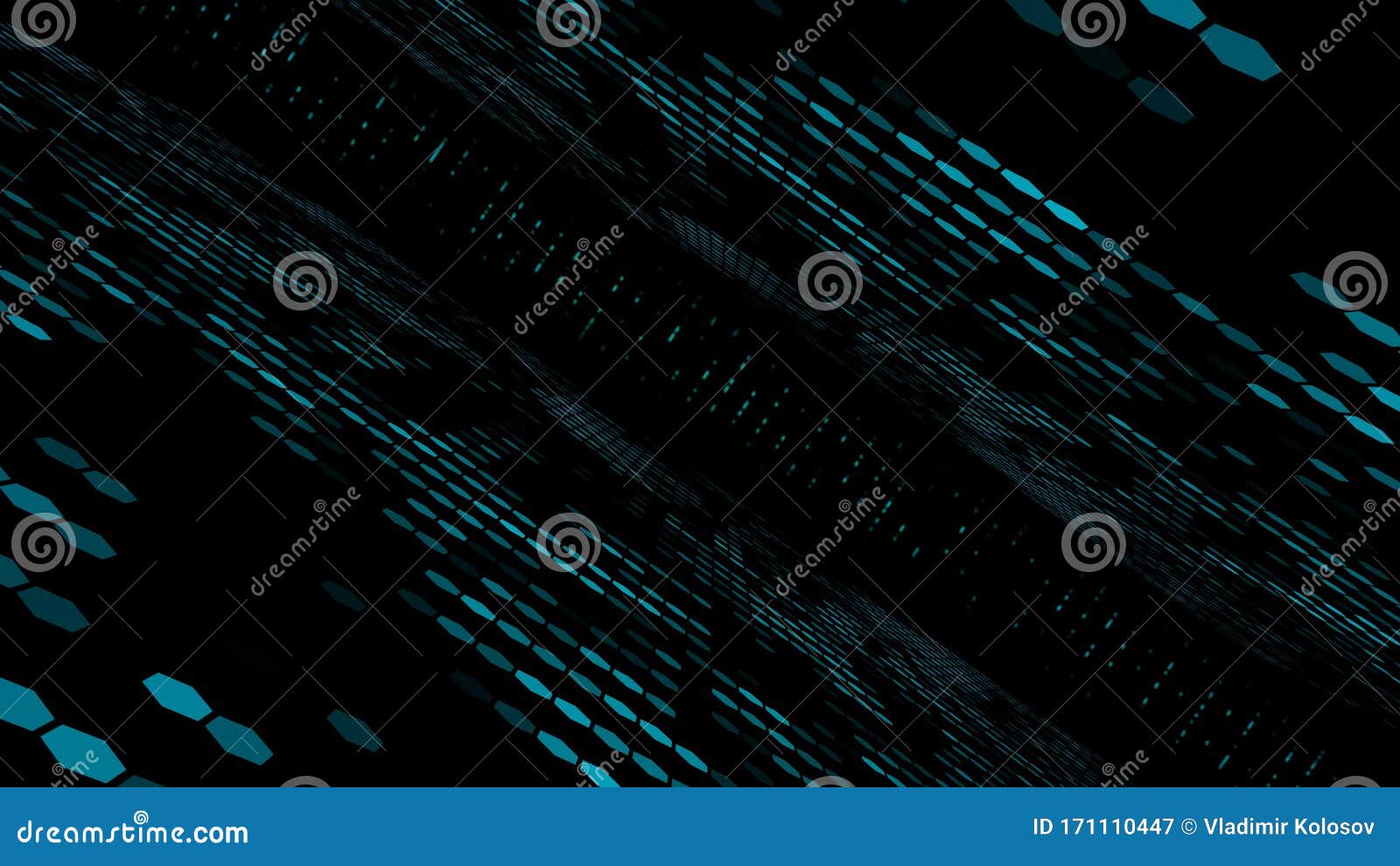 Diagonal Rectangular Portal with Blue Hexagons Stock Illustration ...
