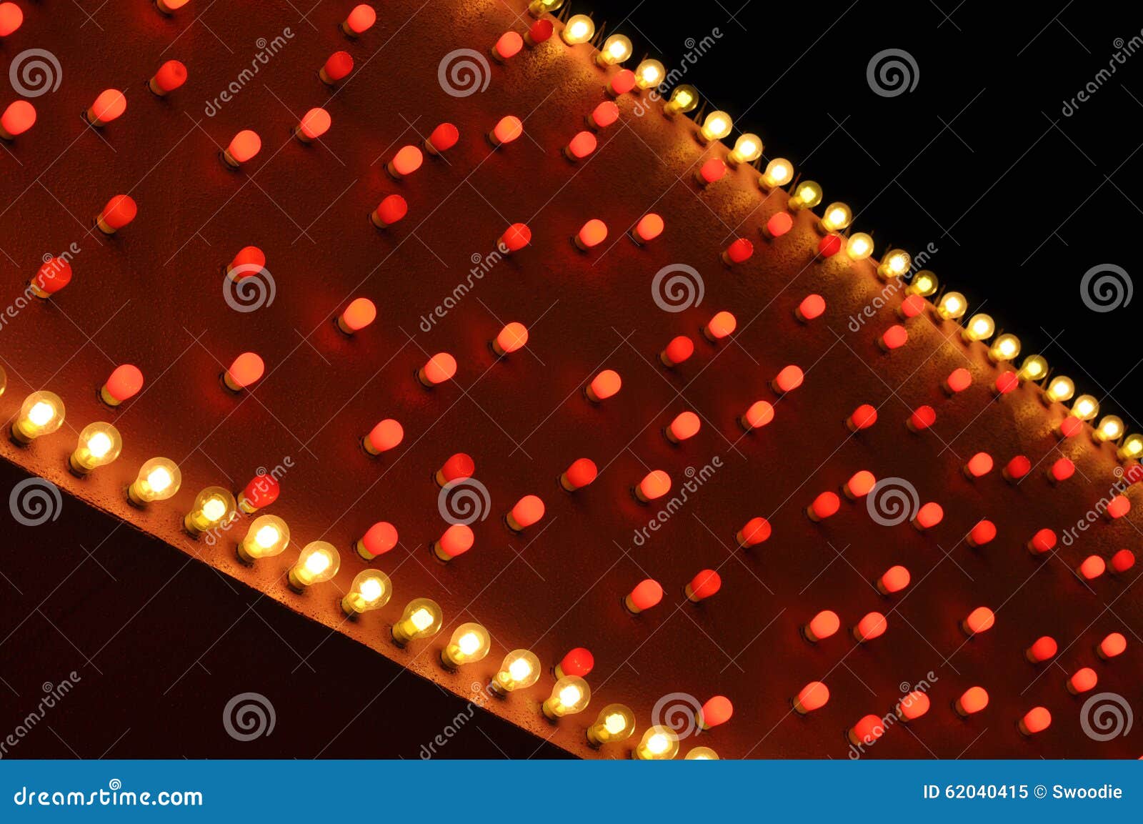 Diagonal Red and White Bulbs Marquee CU Stock Image - Image of ...