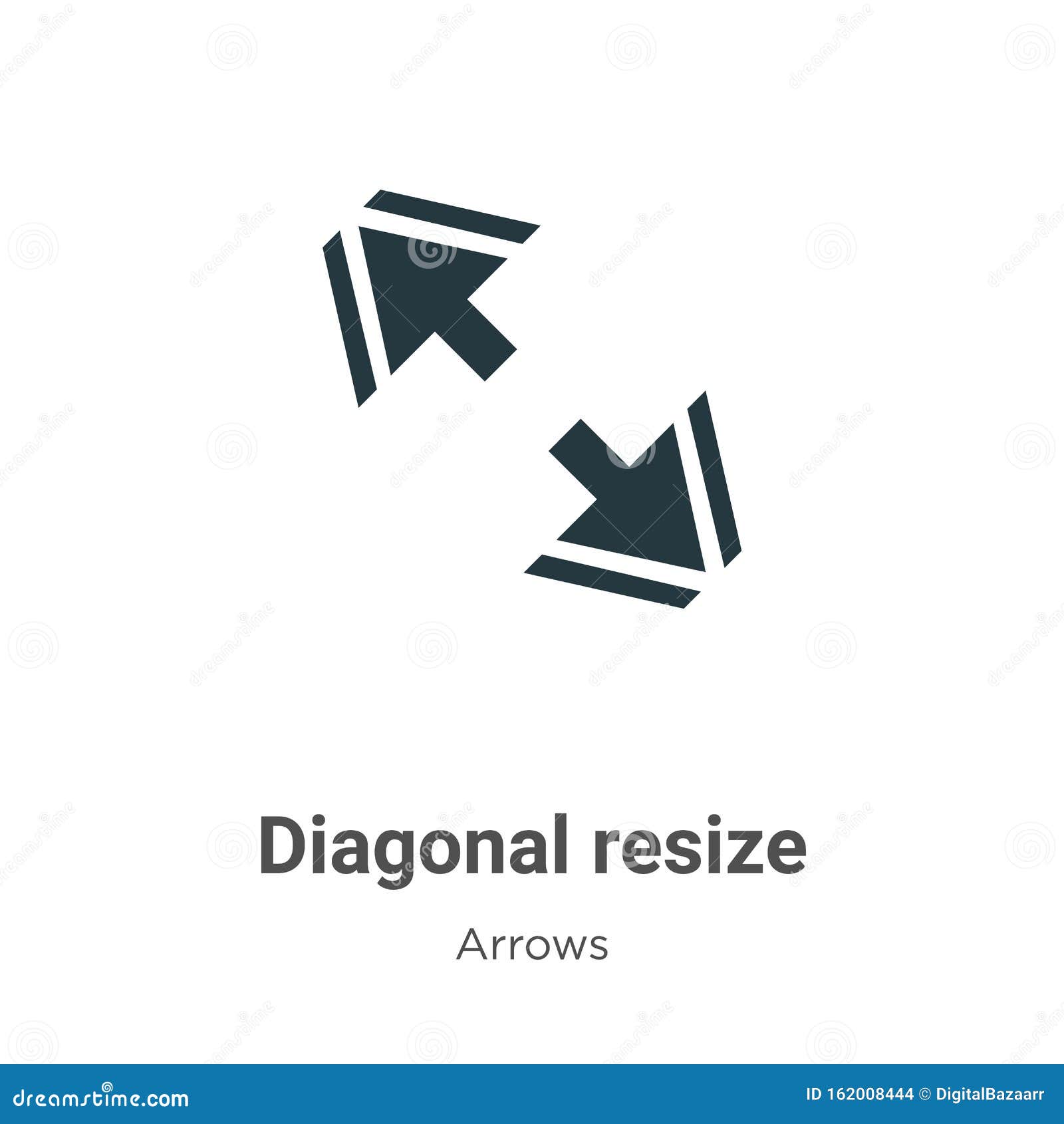 Diagonal Resize Vector Icon on White Background. Flat Vector Diagonal ...