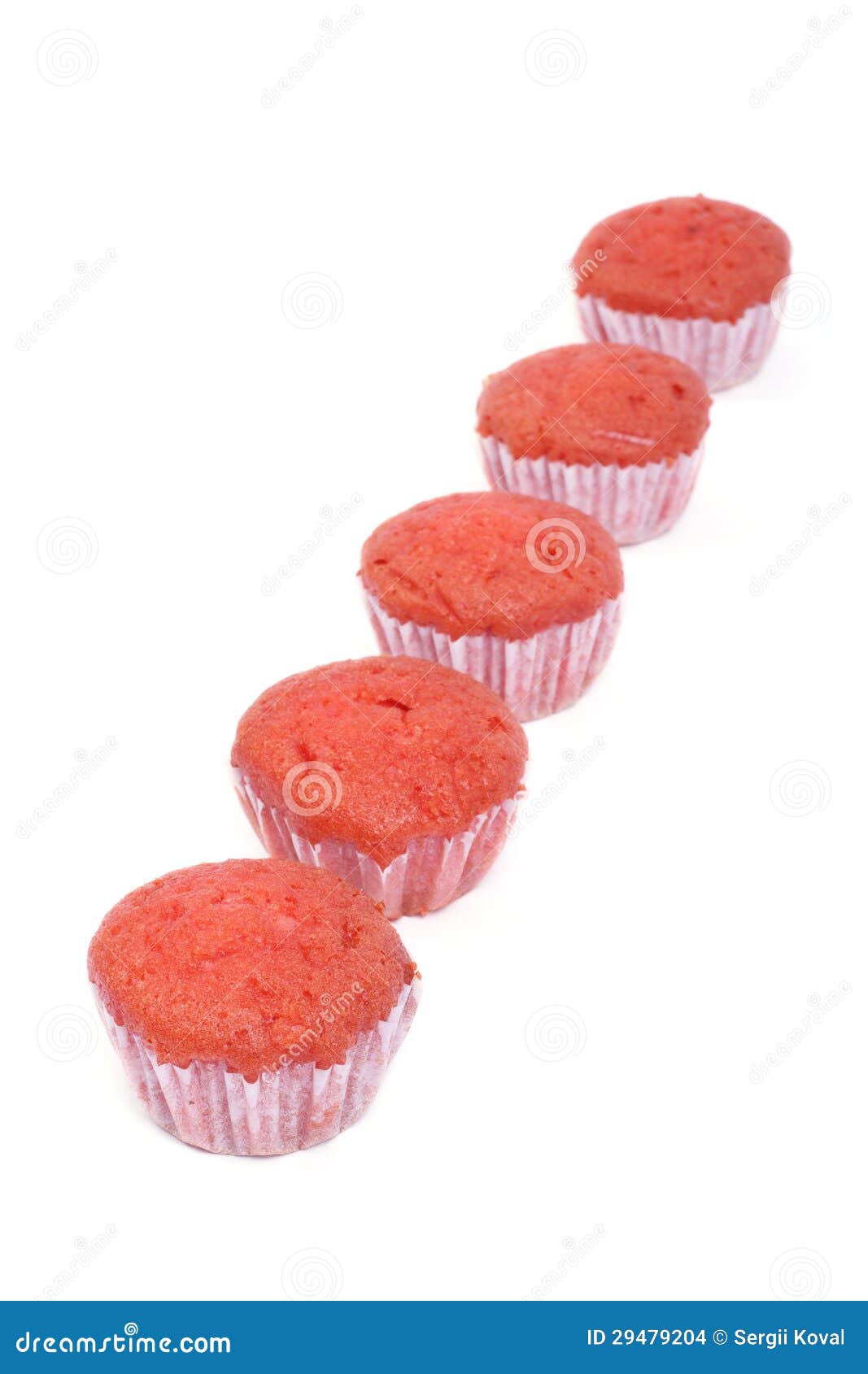 Diagonal Row Muffins Isolated Stock Photo - Image of eating, muffin ...