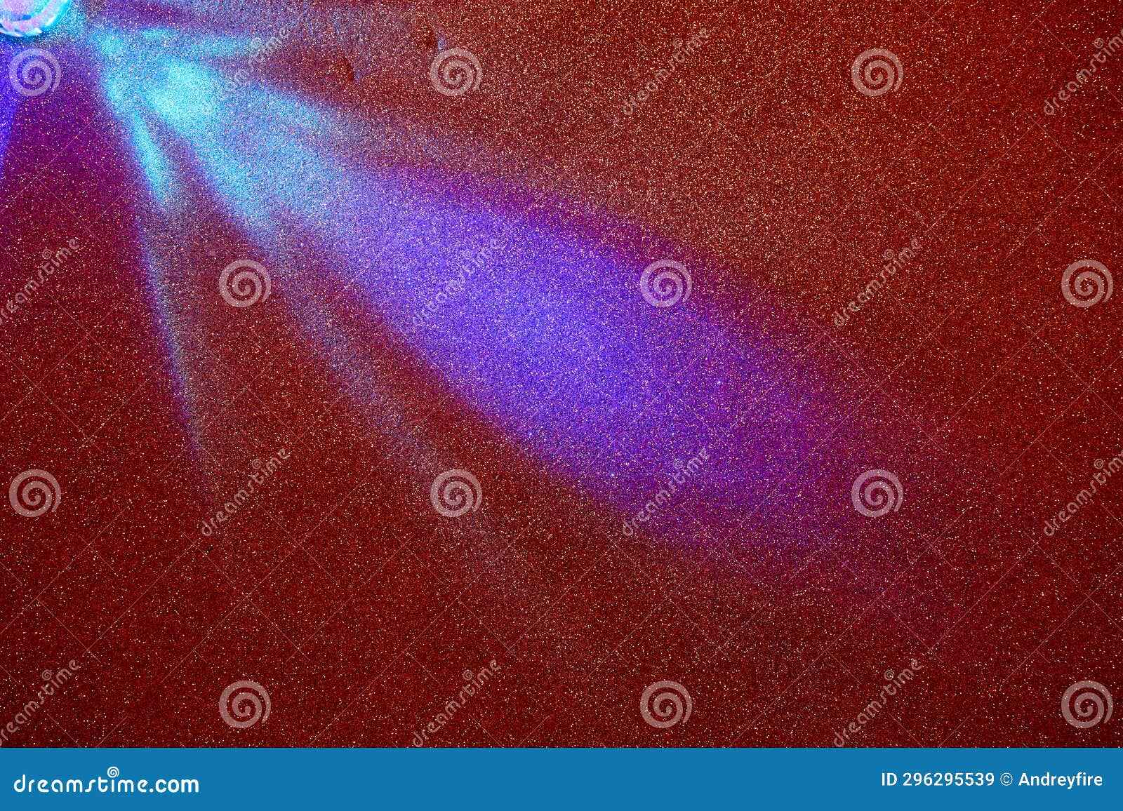 Diagonal Scattered Light Blue Beam of Light on a Dark Red Structural ...