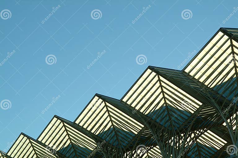 Diagonal Steel Roof Structure Stock Image - Image of abstract ...