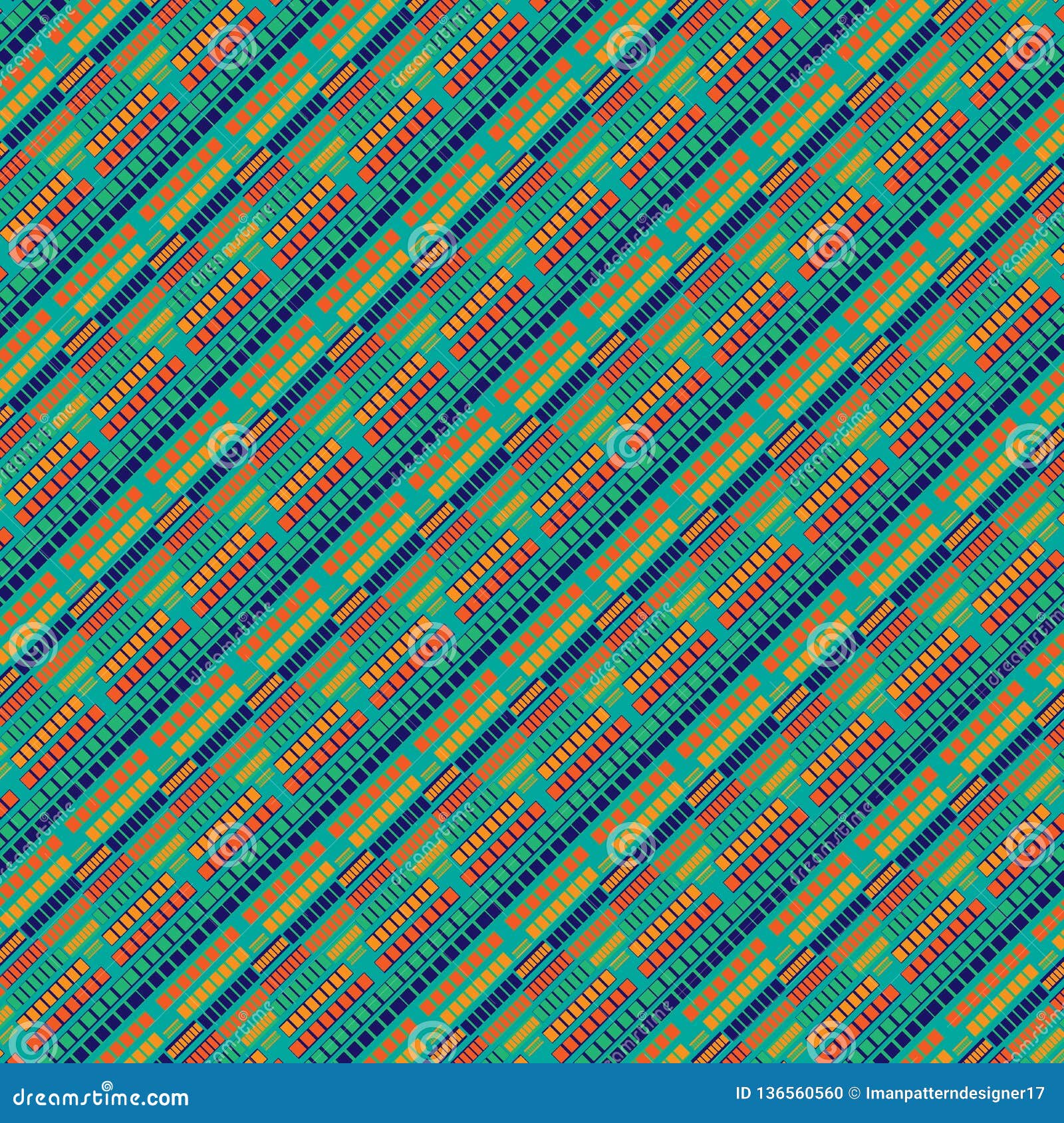 Diagonal Stripes and Squares in a Modern Colorful Repeating Pattern ...