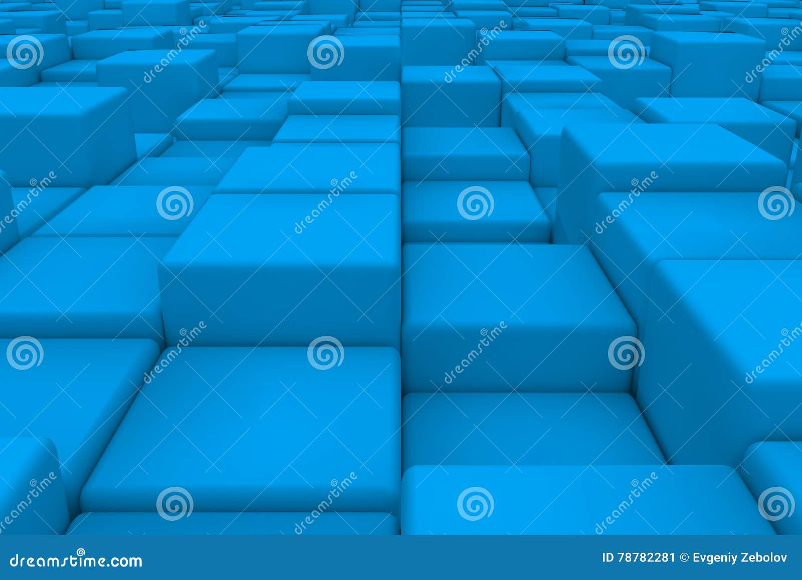 Diagonal Surface Made of Light Blue Cubes Stock Illustration ...