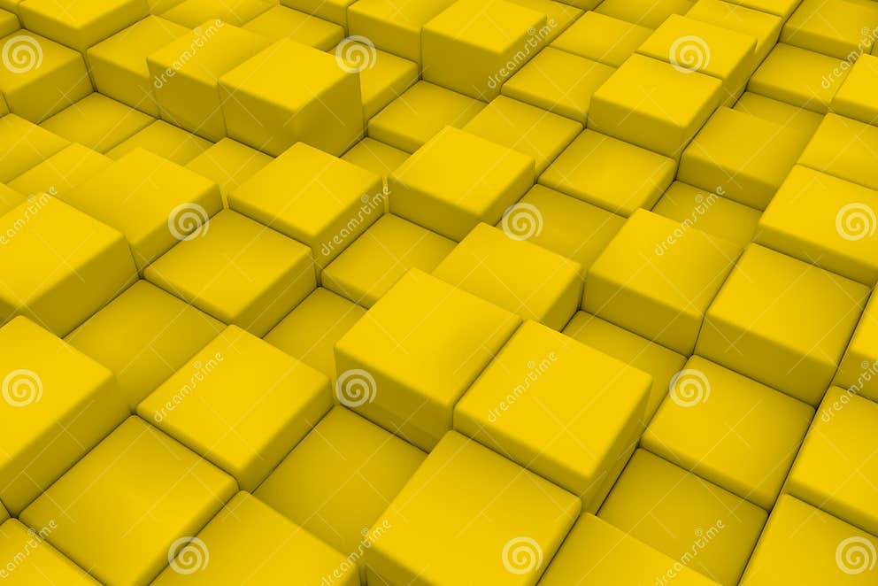 Diagonal Surface Made of Yellow Cubes Stock Illustration - Illustration ...