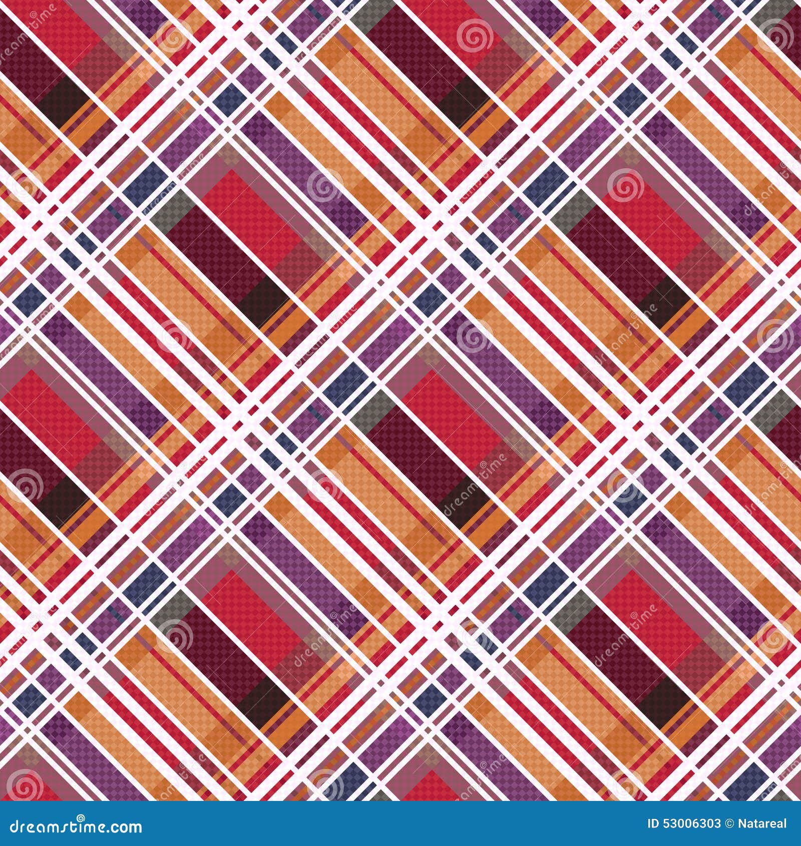 Diagonal Tartan Seamless Texture Mainly in Warm Hues Stock Vector ...