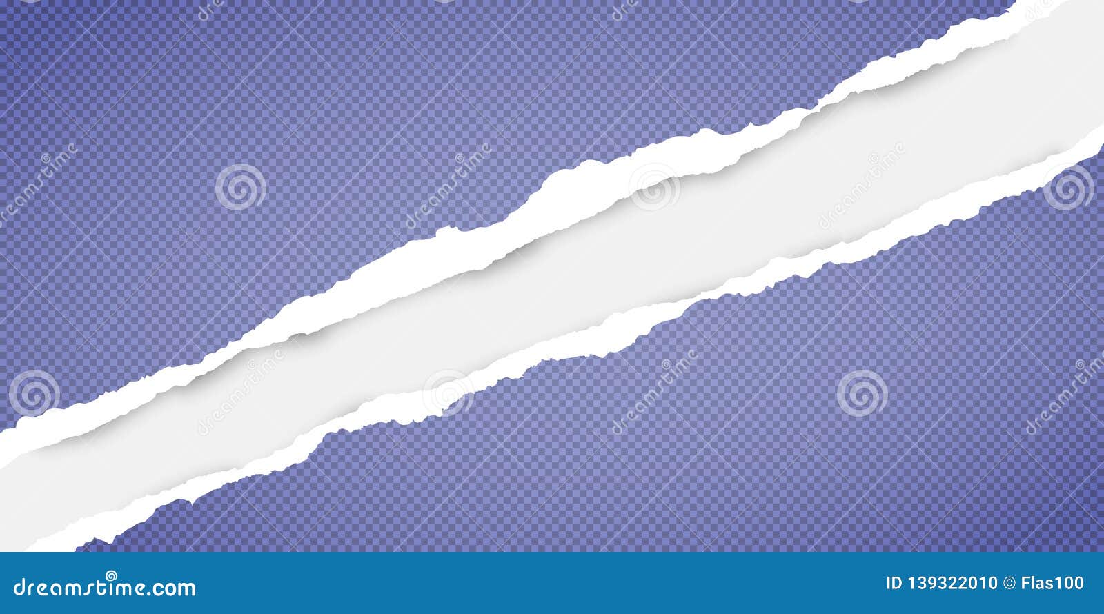 Diagonal Torn Blue Squared Paper Strips for Text or Message are on ...