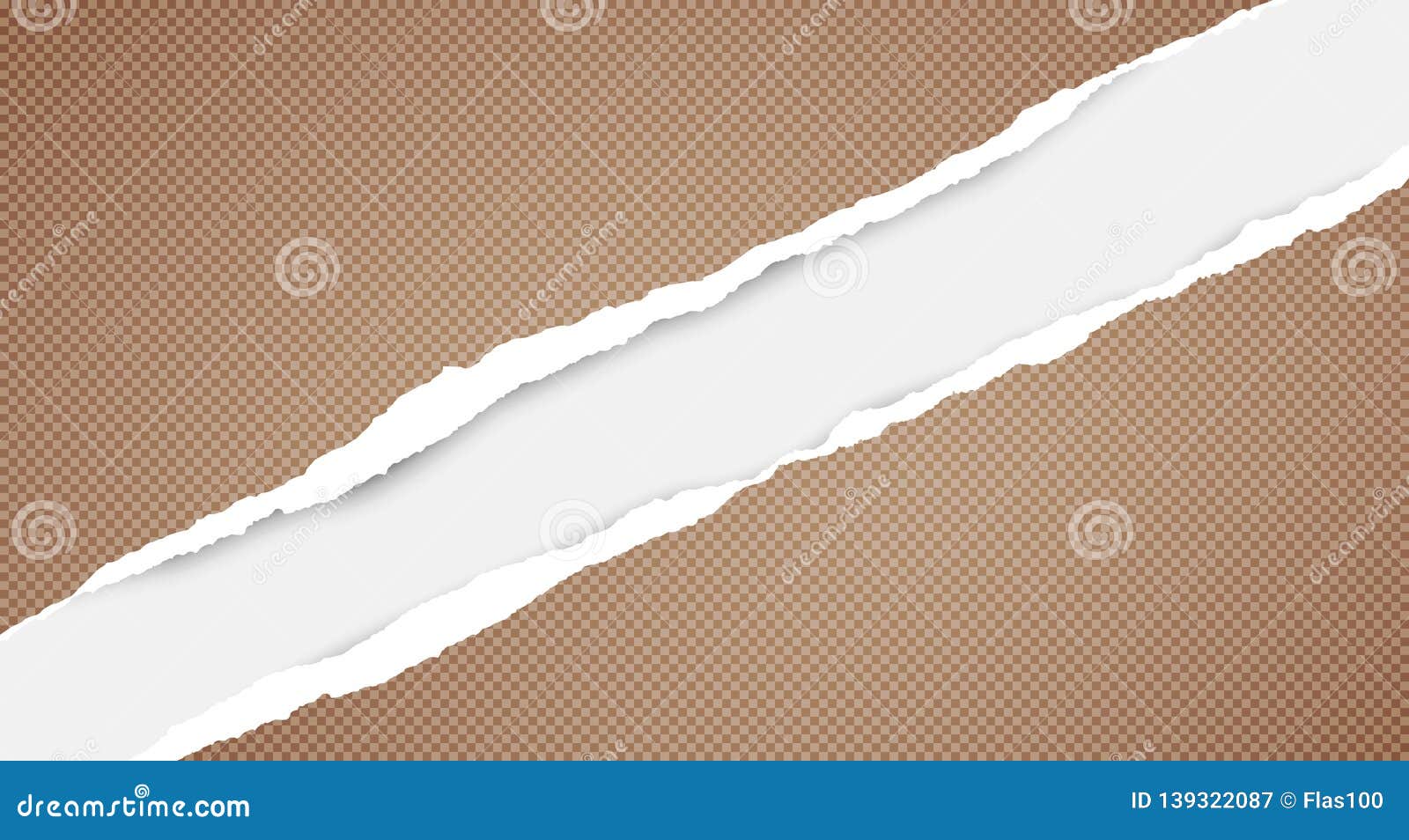 Diagonal Torn Brown Squared Paper Strips for Text or Message are on ...