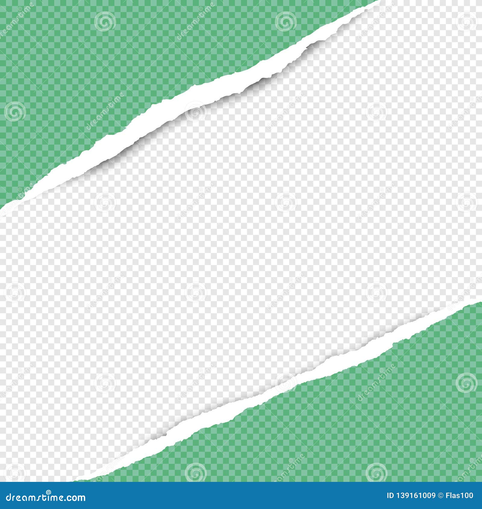 Diagonal Torn Green Squared Paper Strips for Text or Message are on ...