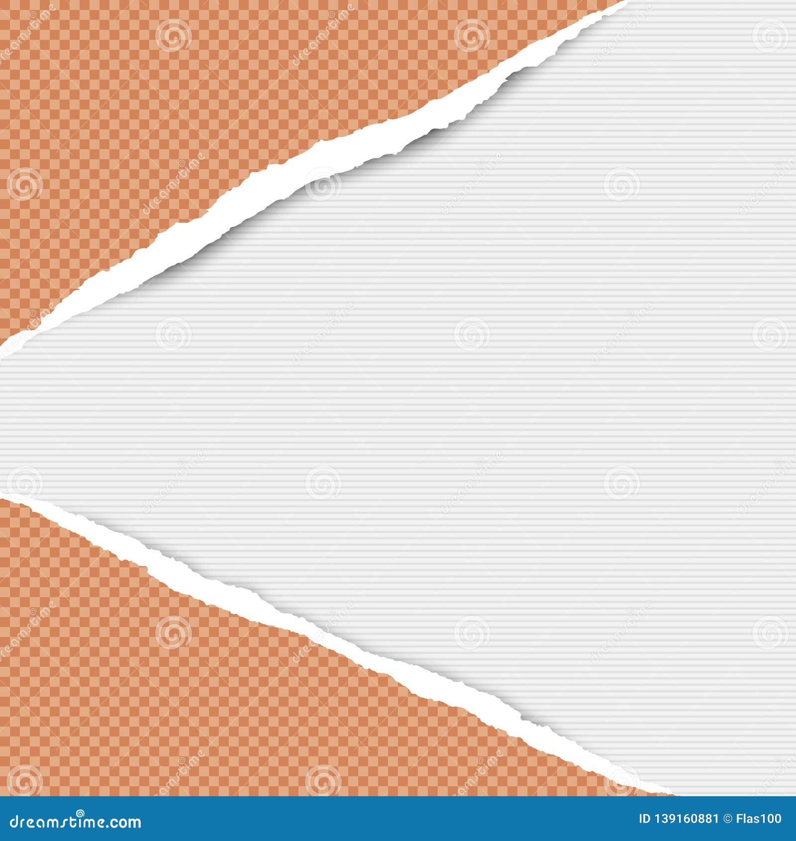 Diagonal Torn Orange Squared Paper Strips for Text or Message are on ...