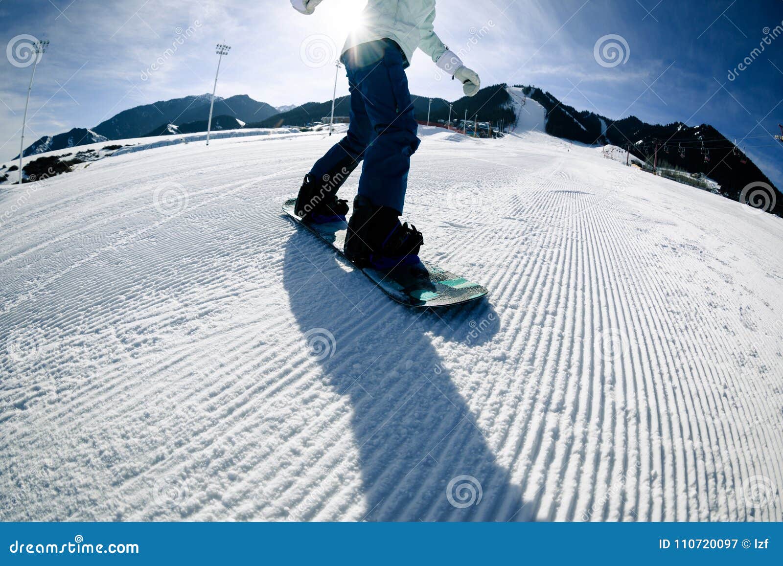 Diagonal Track Lines on a Ski Slope Stock Image - Image of extreme ...