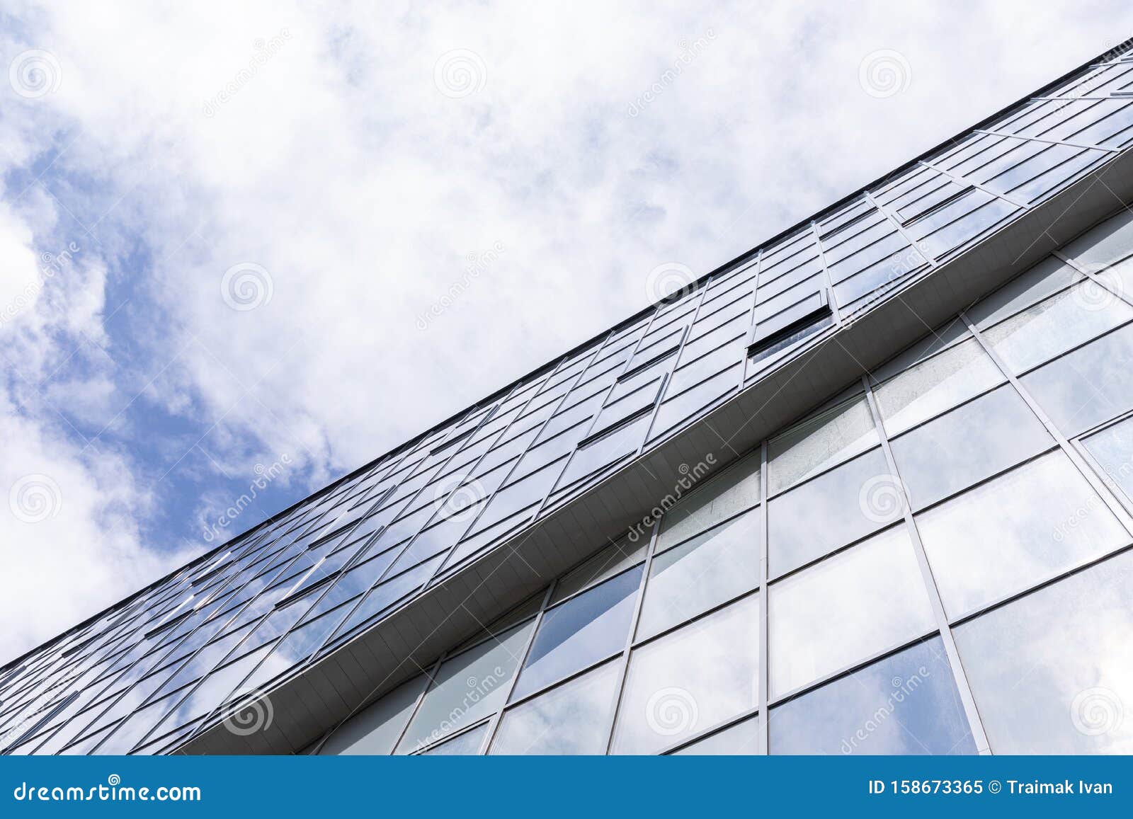 Diagonal View of Advenced Architecture Style on Building Facade. Stock ...