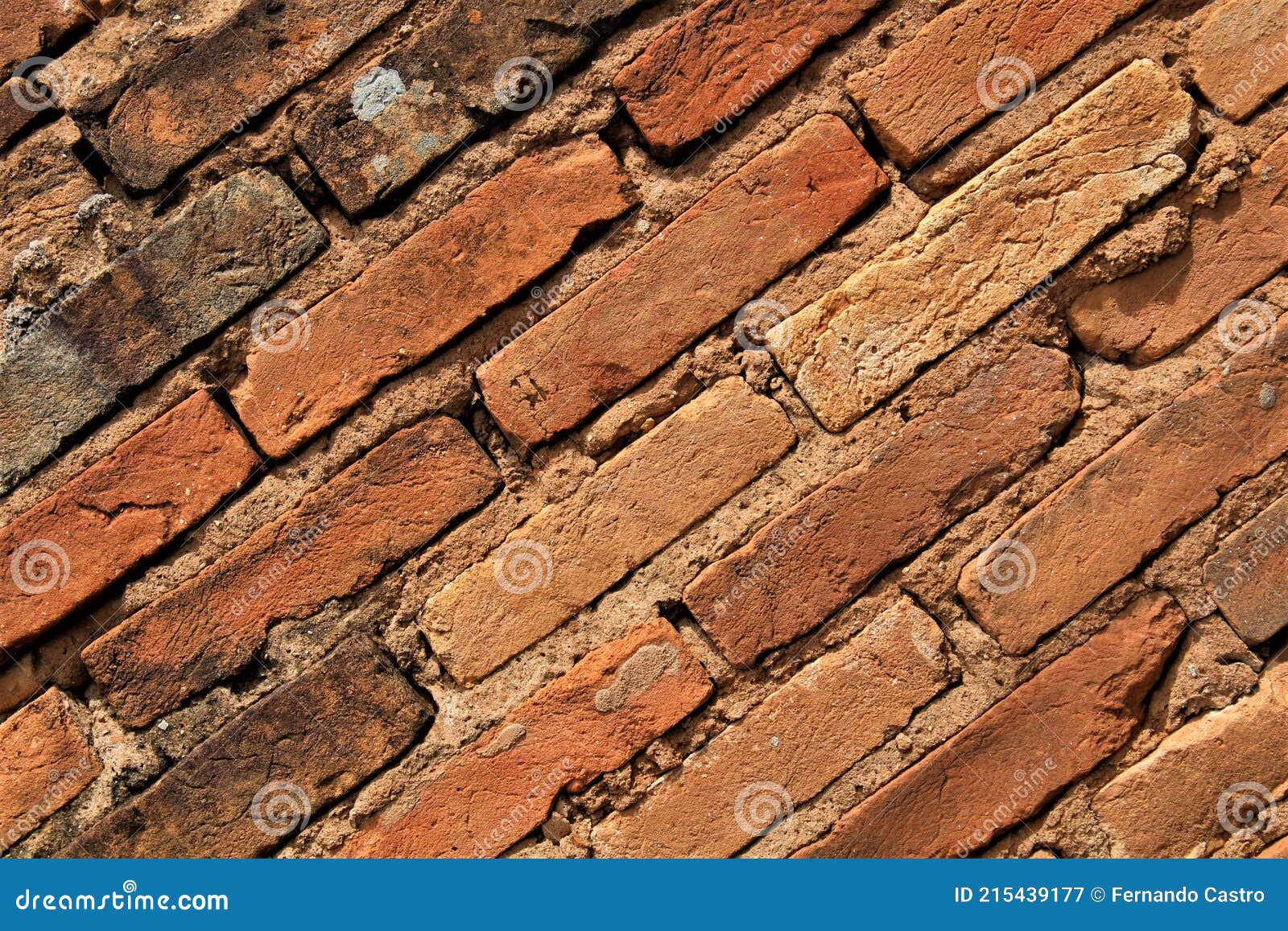 Diagonal View of an Old Brick Wall. Stock Image - Image of walls ...