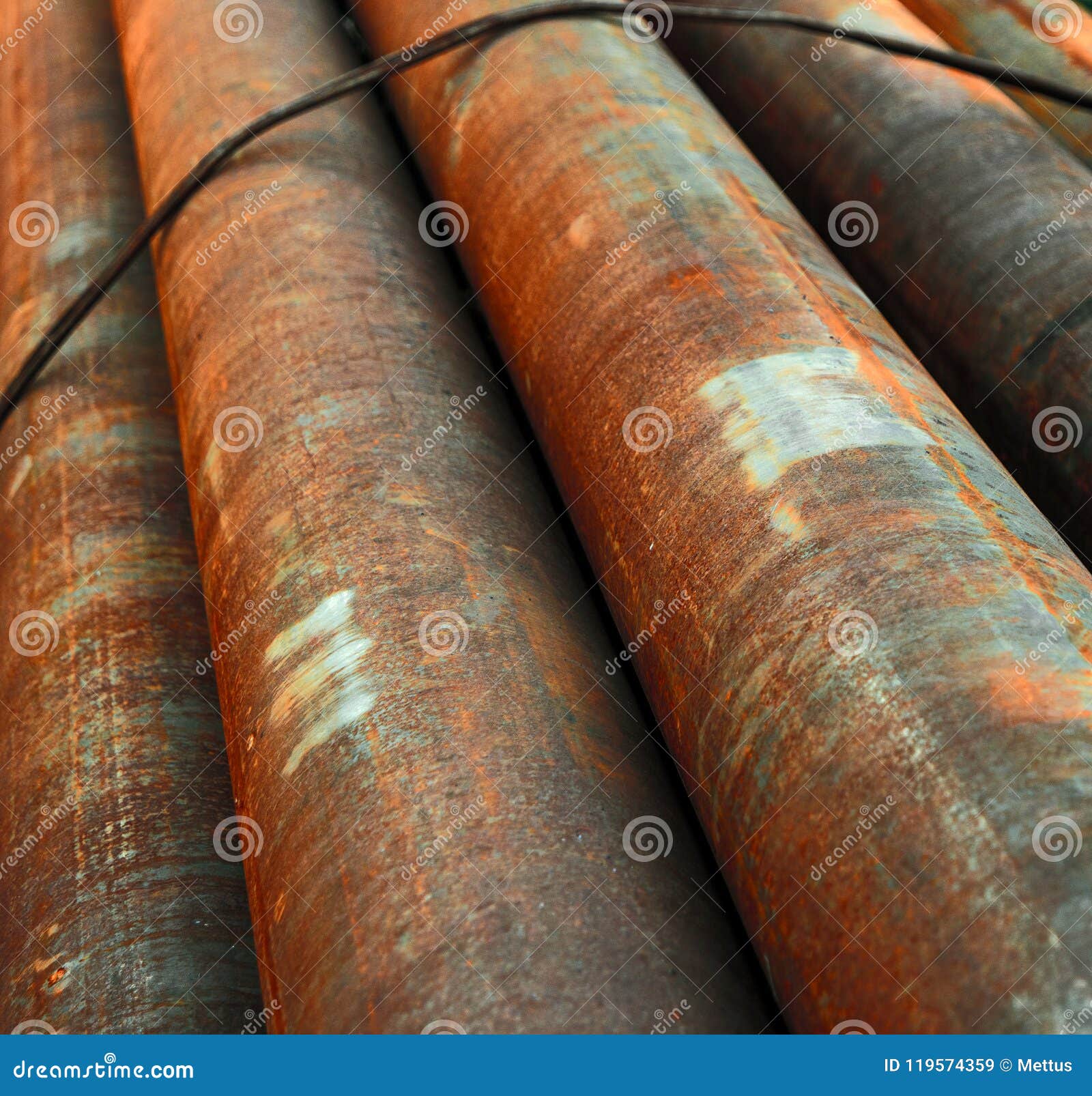 Diagonal View of Rusty Pipes Stock Image - Image of brown, heavy: 119574359
