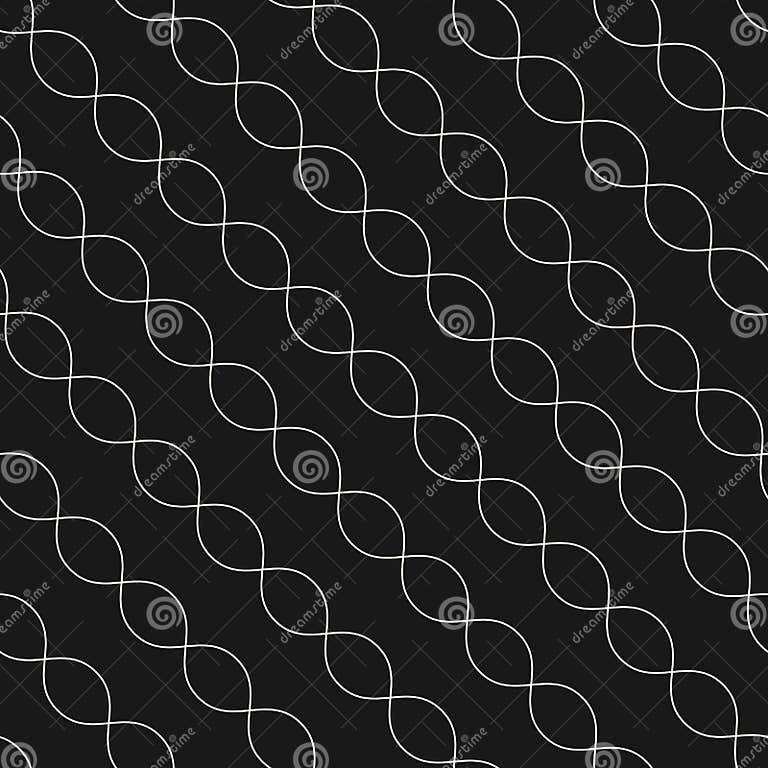 Diagonal Wavy Lines Seamless Pattern. Thin Curved Waves, Chains. Stock ...