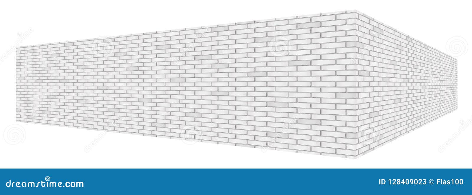 Diagonal White Brick Wall Texture With A Perspective Is Isolated On ...