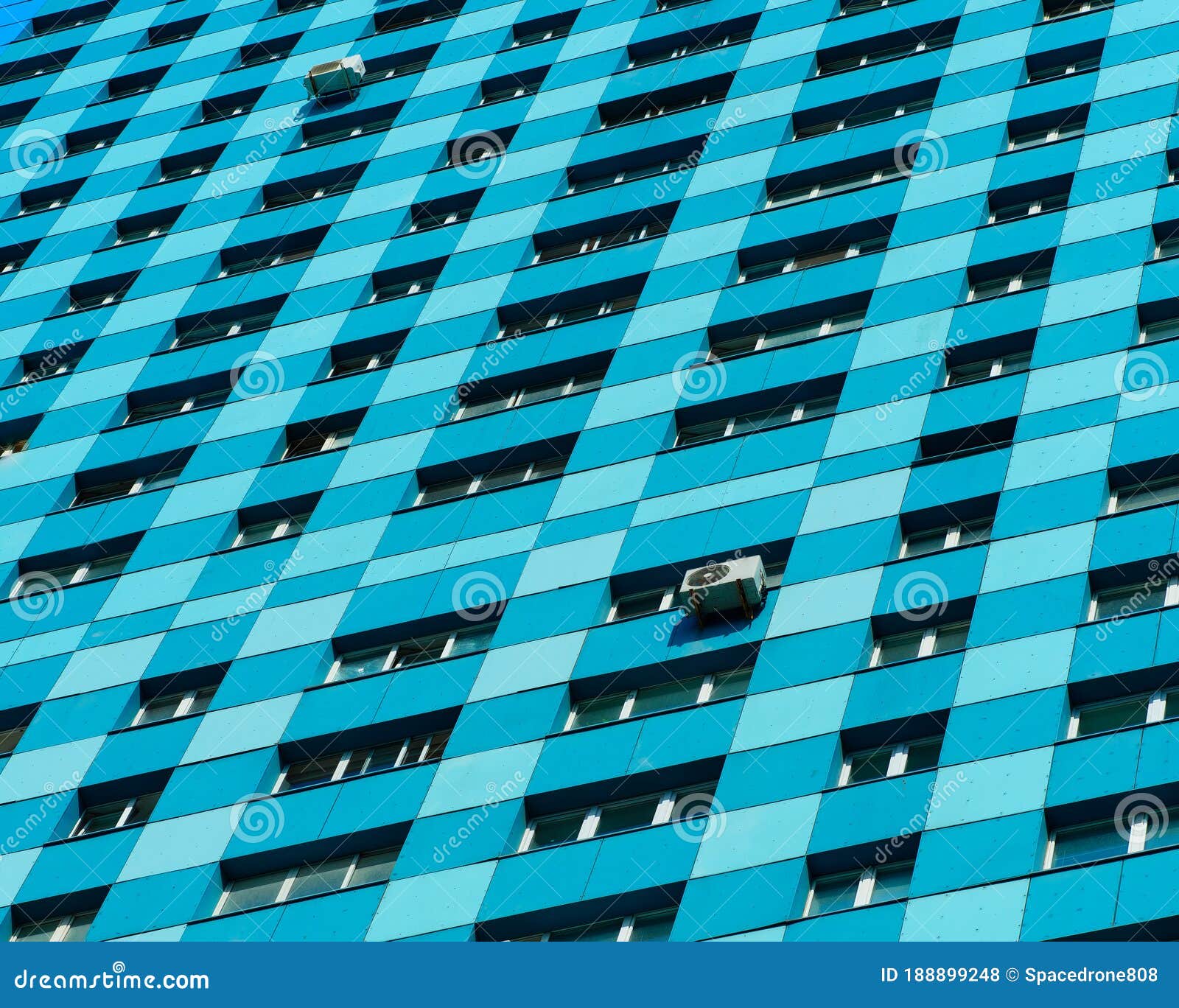 Diagonal Windows of Aqua Building Background Stock Photo - Image of ...