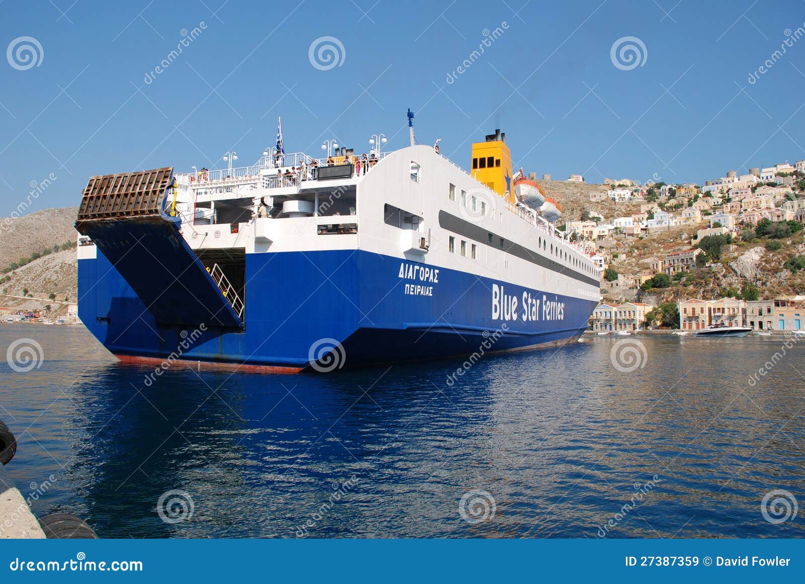 Diagoras Ferry, Symi Island Editorial Stock Image - Image of depart ...