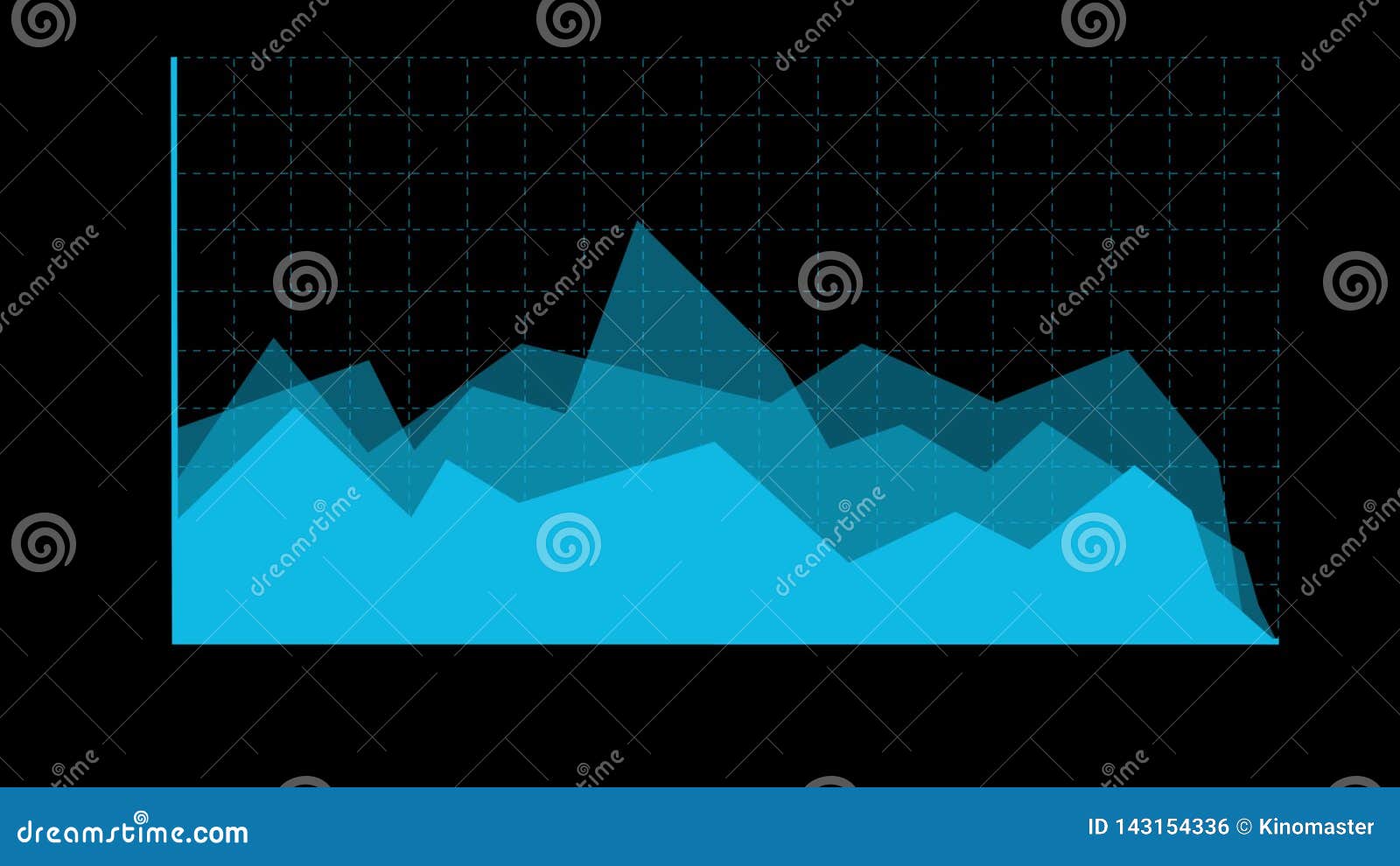 Simple Blue Stacked Area Chart. Black Background Stock Footage - Video ...