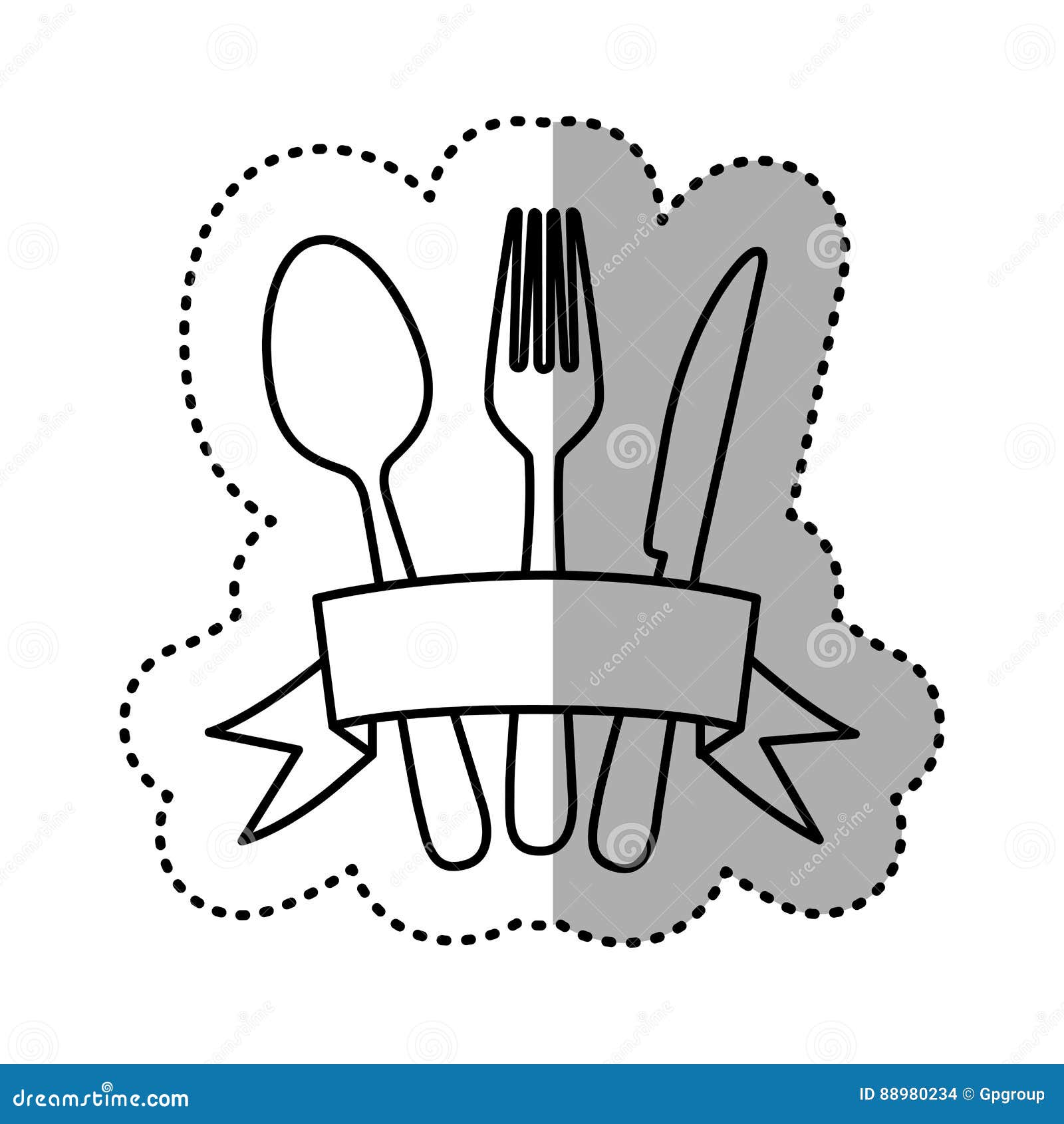 Diagram Bestick Med Bandsymbolen Stock Illustrationer - Illustration av ...