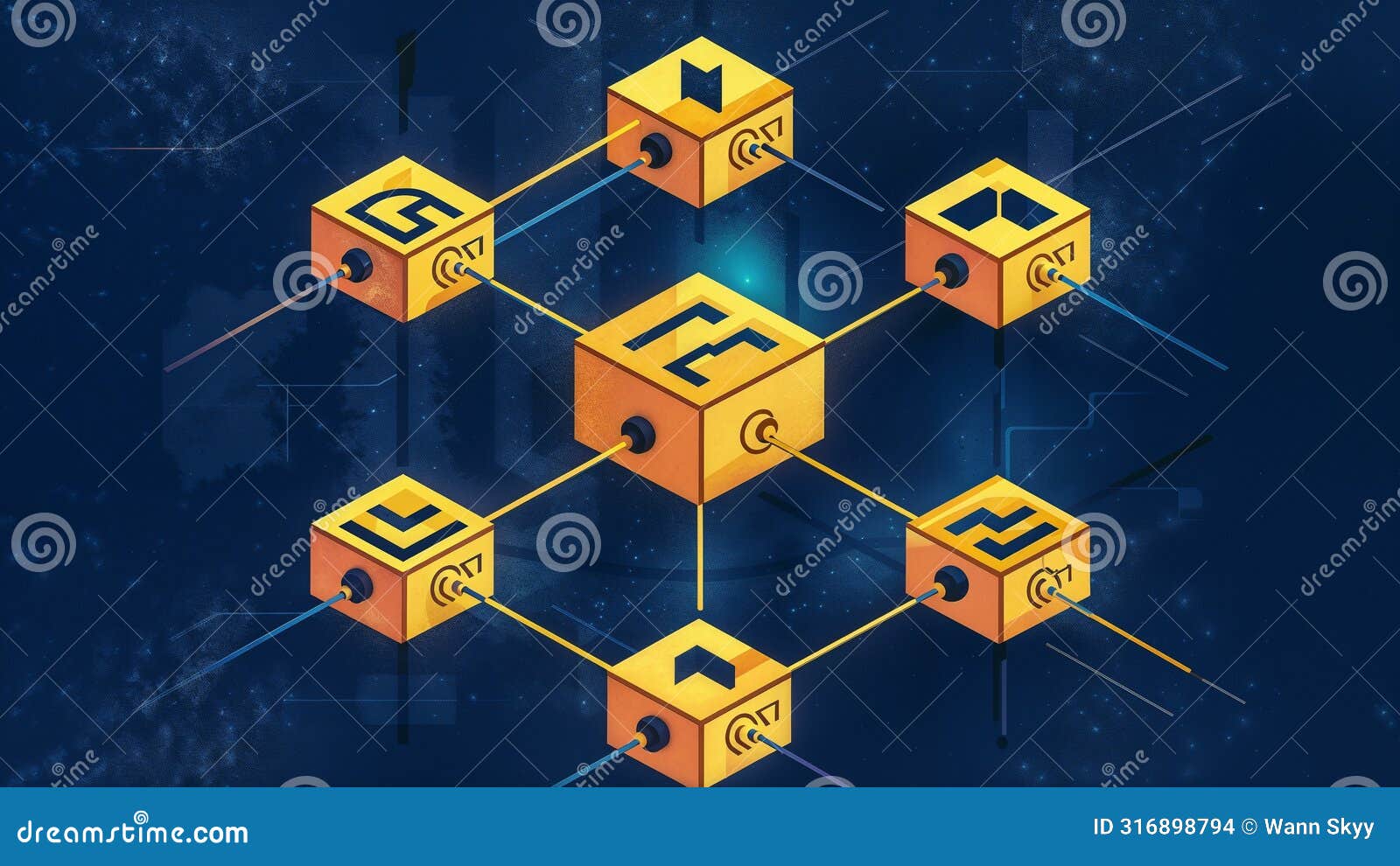 Blockchain Networking Diagram Visualization Royalty-Free Stock Image ...
