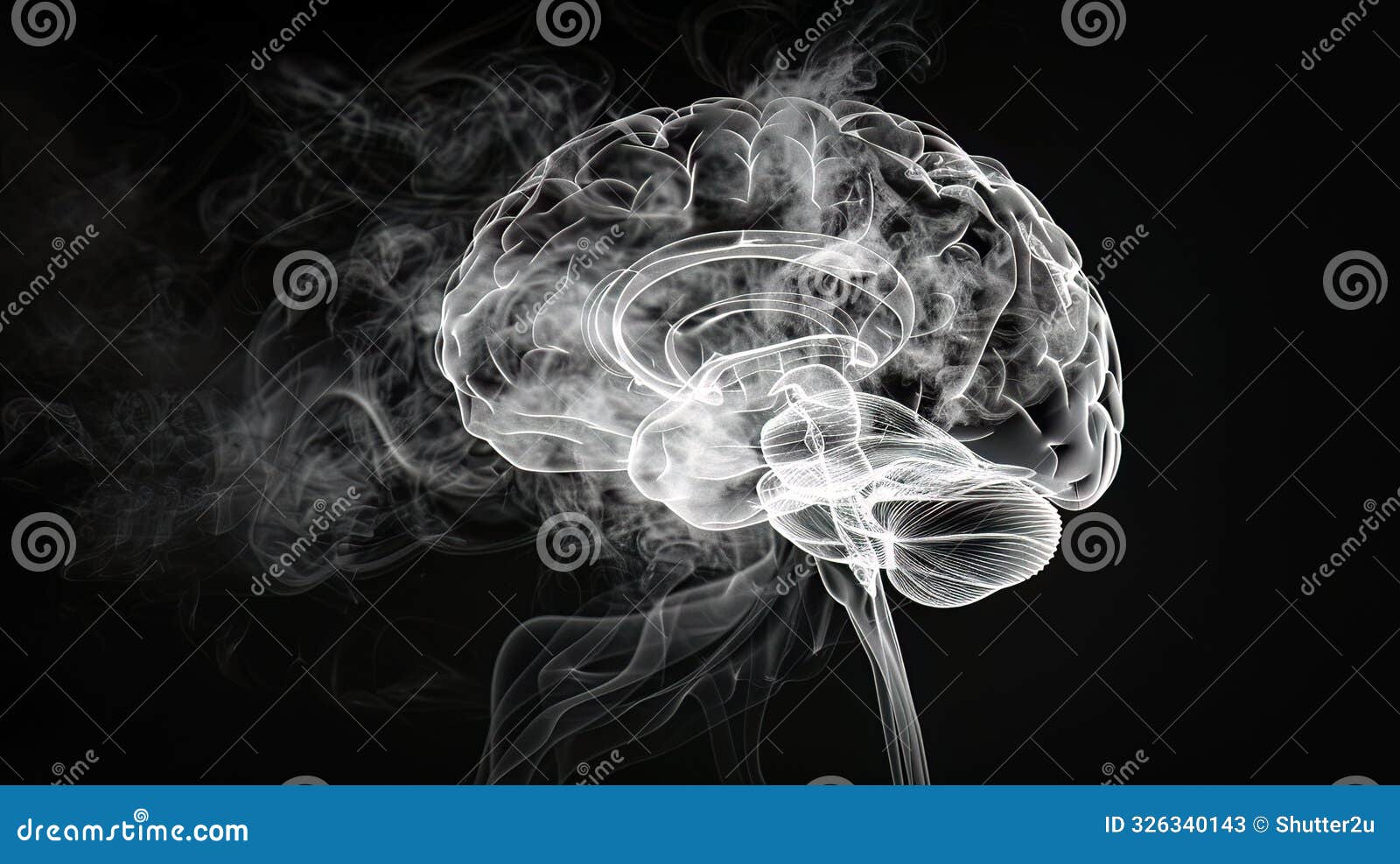 Diagram of a Brain Clouded by Smoke Symbolizing Impaired Cognitive ...