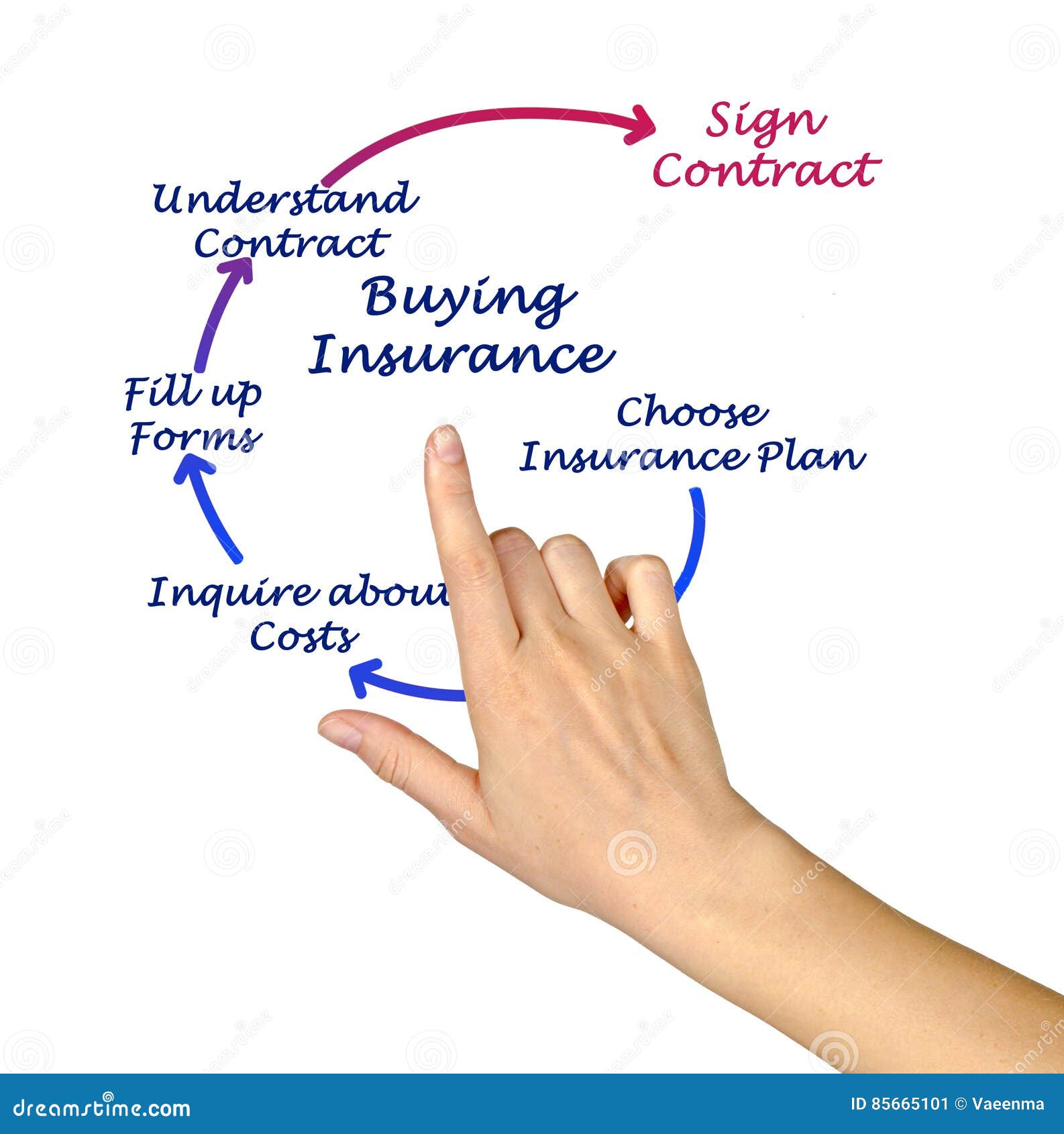 Diagram of Buying Insurance Stock Image - Image of hand, insurer: 85665101