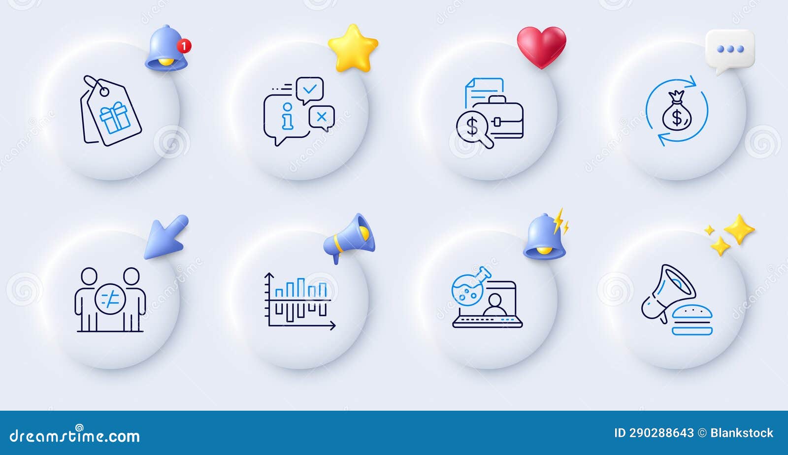 Pie Chart, Accounting And Algorithm Icons Set. Idea Sign. 3d Graph ...