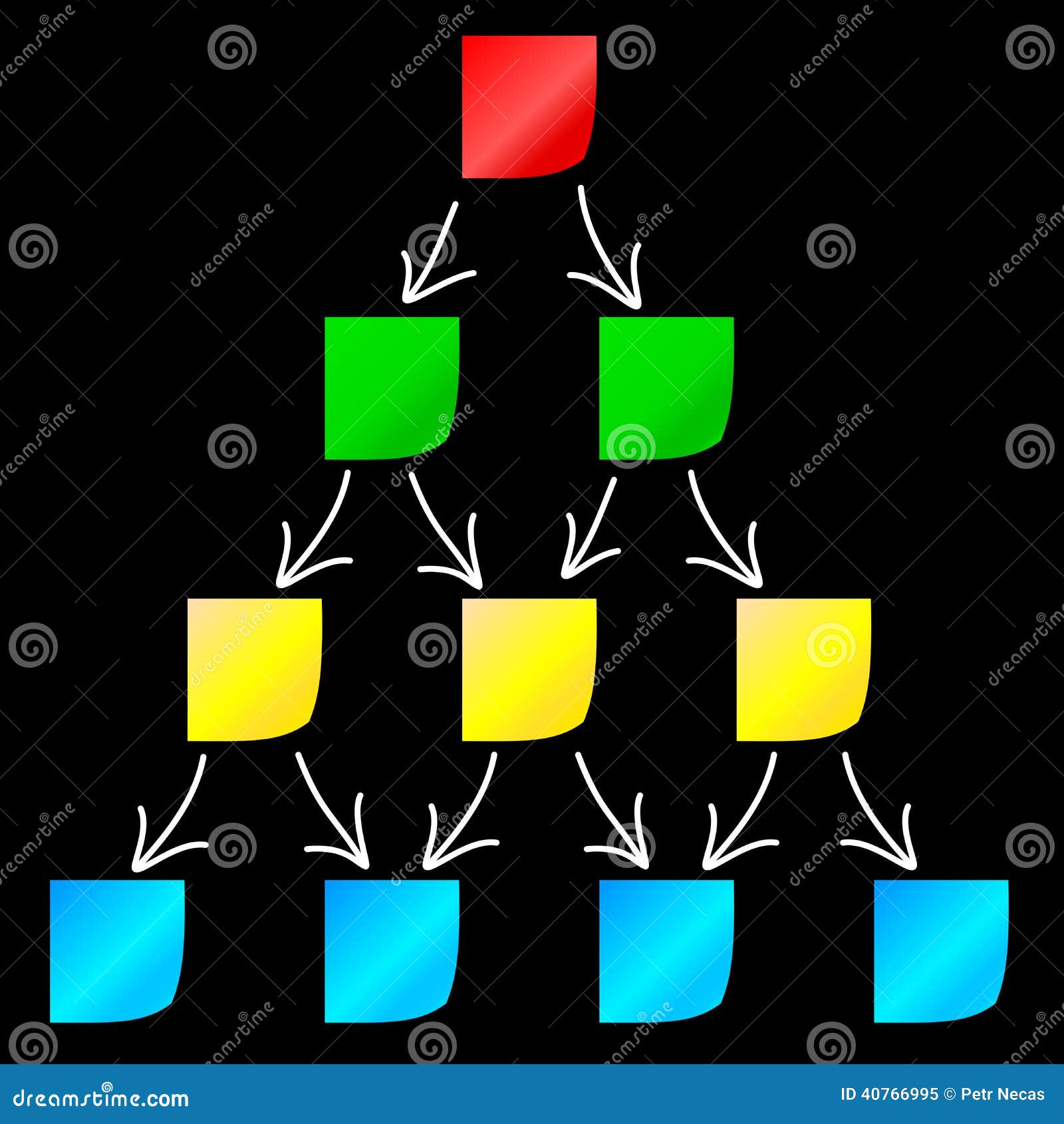 Diagram of colored papers stock illustration. Illustration of report ...