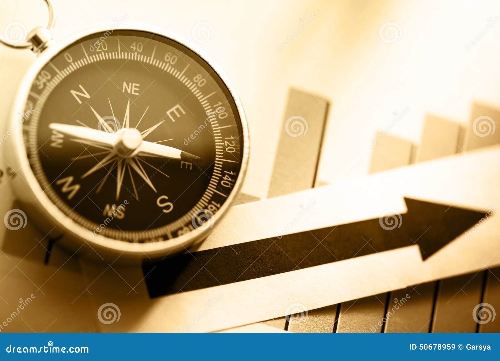 Diagram Concept with Compass and Arrow Stock Image - Image of data ...