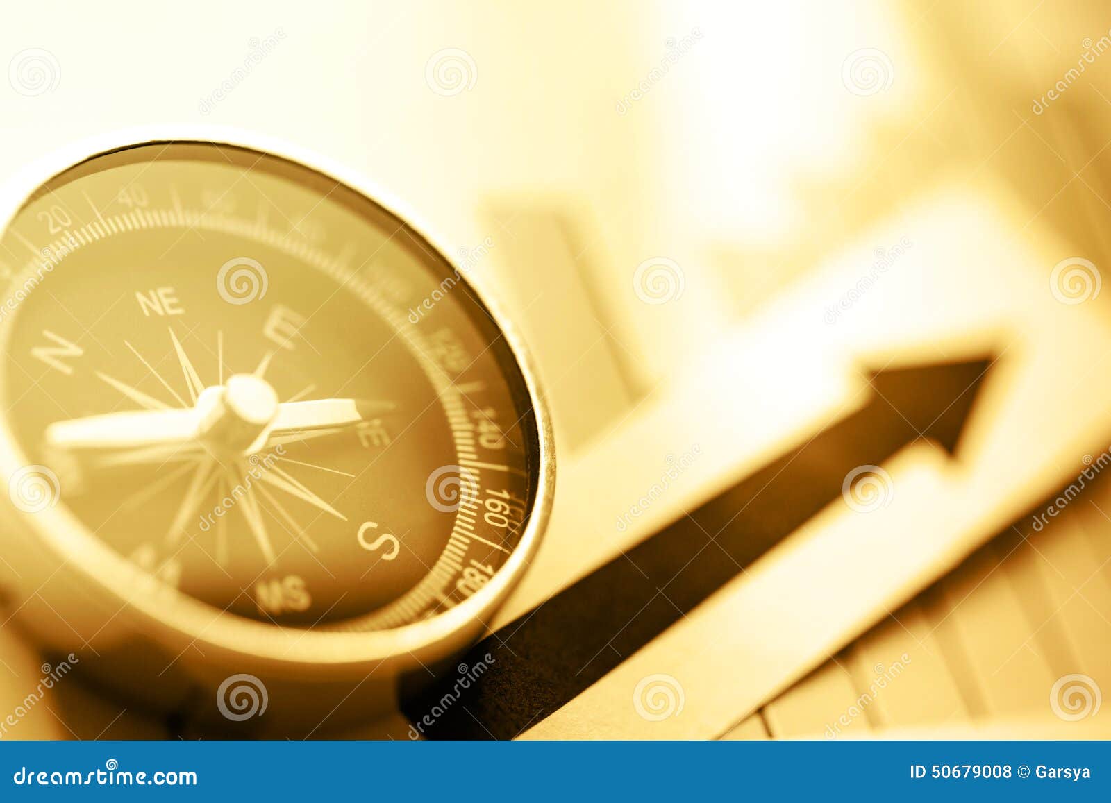 Diagram Concept with Compass and Arrow Stock Photo - Image of guide ...