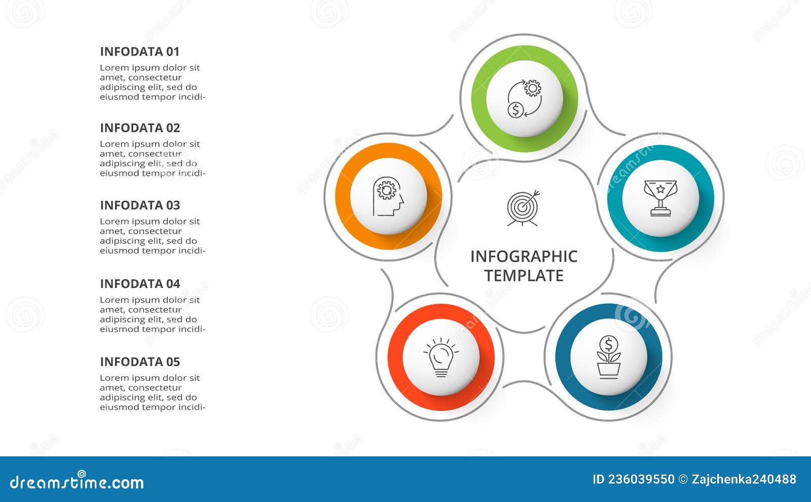 Diagram Concept for Infographic with 5 Steps, Options, Parts or ...