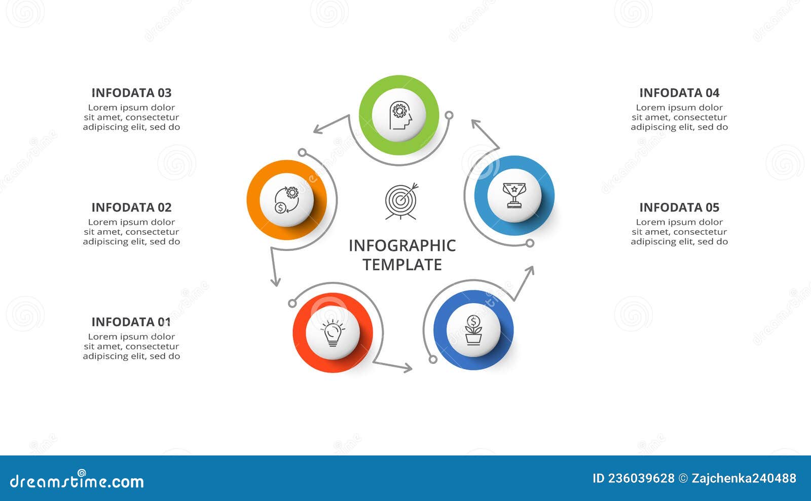 Diagram Concept for Infographic with 5 Steps, Options, Parts or ...