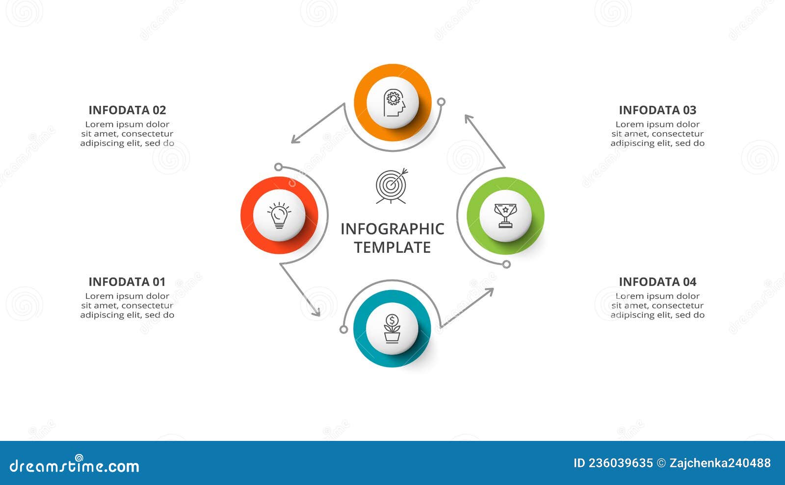 Diagram Concept for Infographic with 4 Steps, Options, Parts or ...