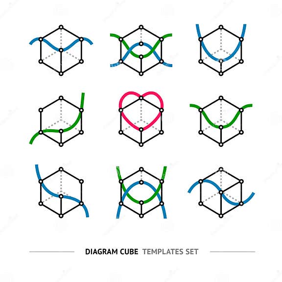 Diagram cube logo set stock vector. Illustration of plane - 65588434