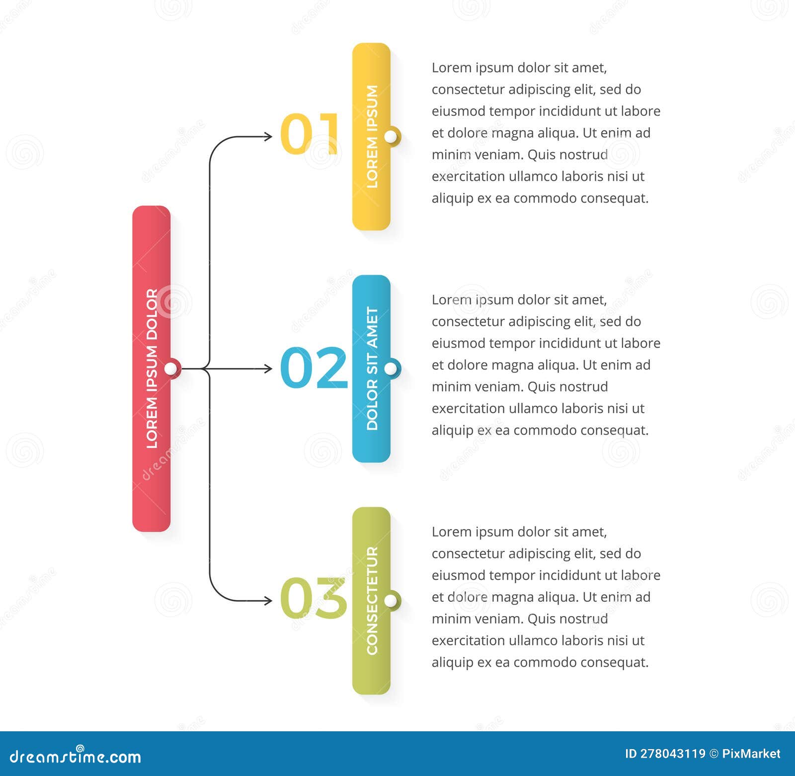 Diagram with 3 Elements stock illustration. Illustration of infograph ...