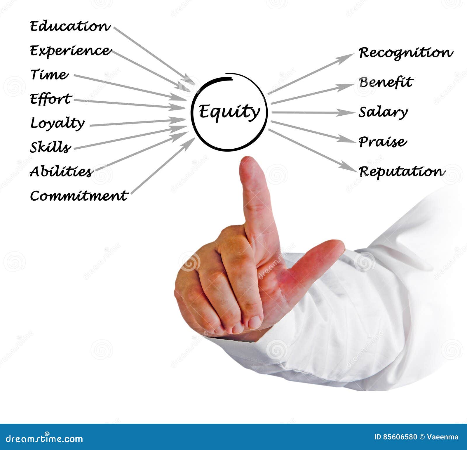 Diagram of equity stock photo. Image of commitment, outcomes - 85606580
