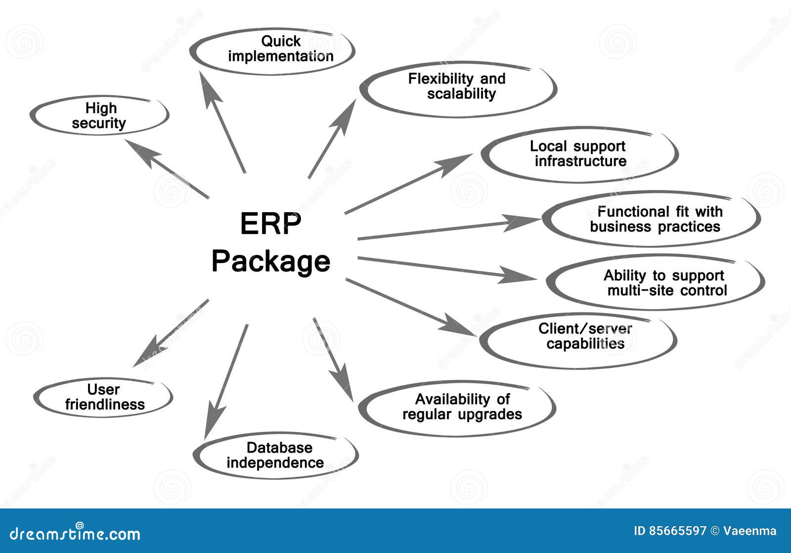 Diagram of ERP Package stock illustration. Illustration of friendliness ...