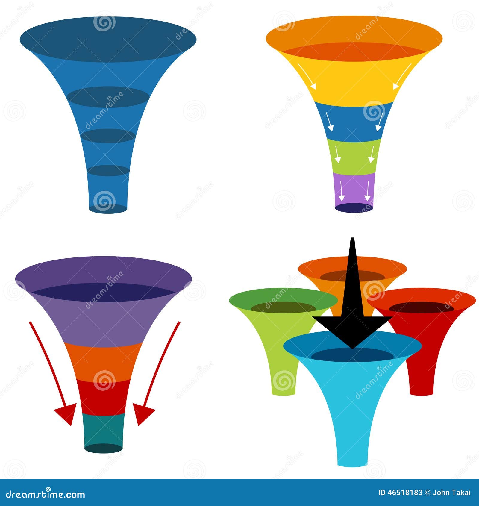 Diagram för tratt 3d vektor illustrationer. Illustration av vektor ...