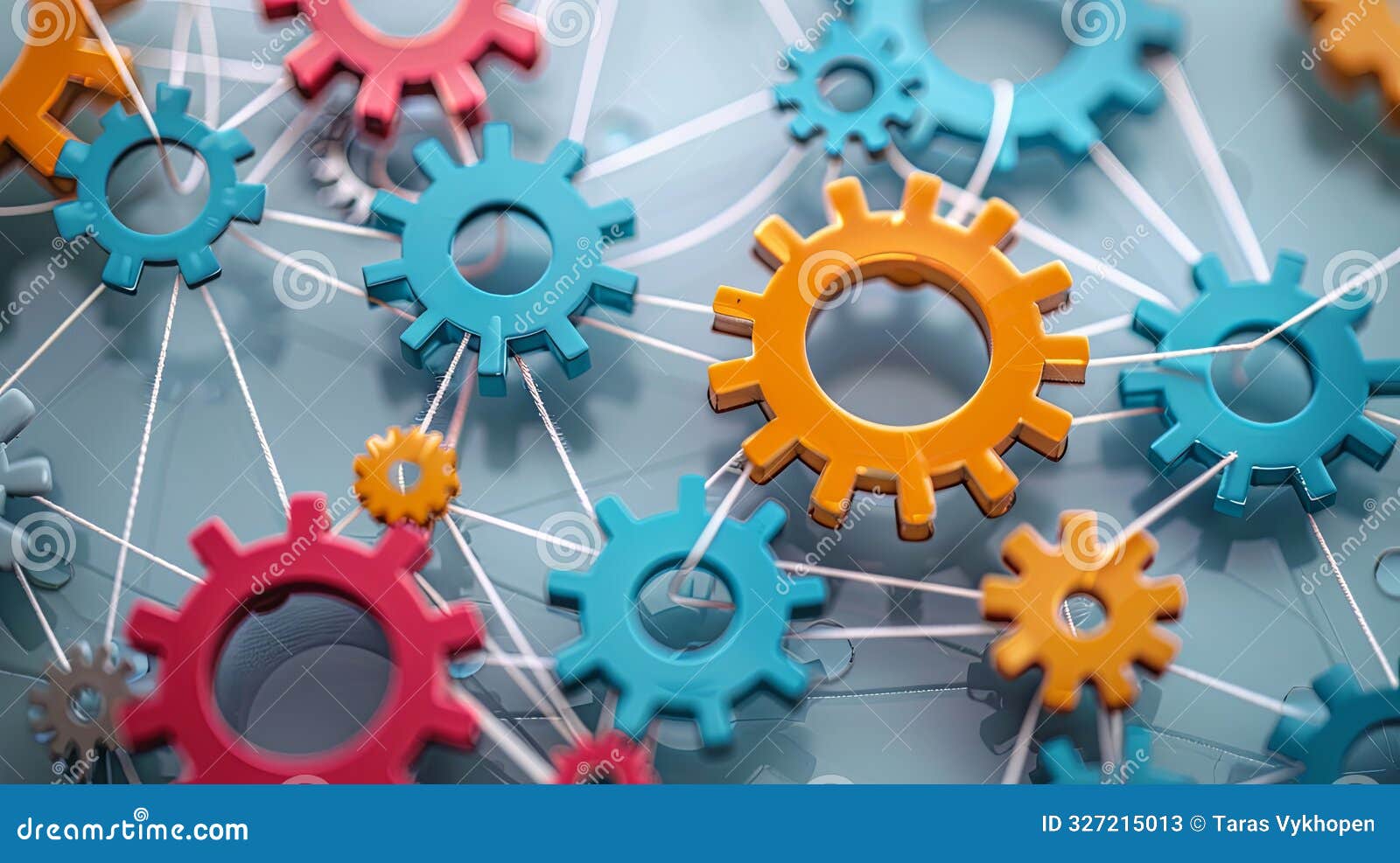 A Diagram Featuring Strings and Gears To Represent Business Processes ...