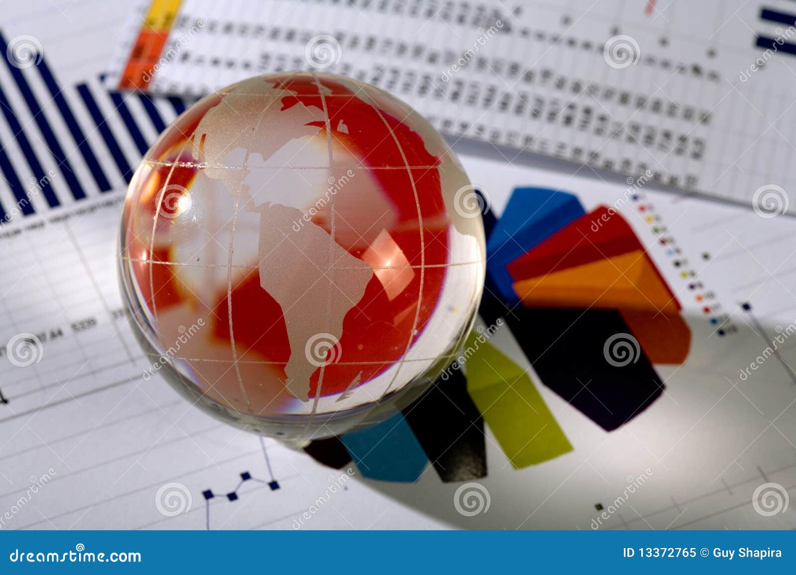 Diagram and Glassy Globe.Finances Concept Stock Image - Image of invest ...