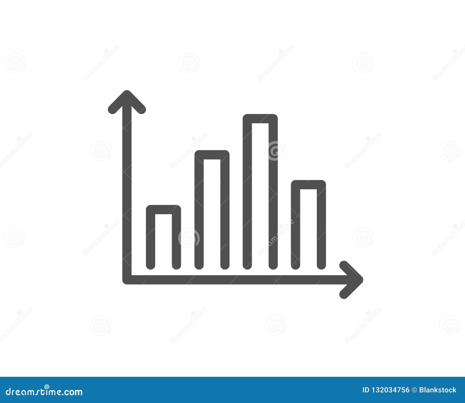 Diagram Graph Line Icon. Column Chart Sign. Vector Stock Vector ...