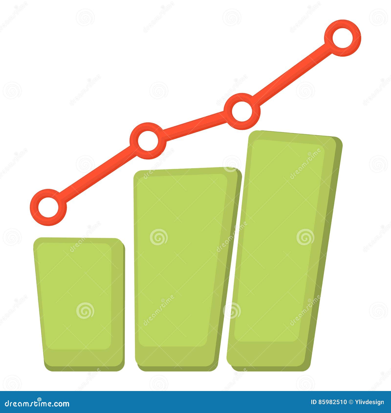 Diagram Icon, Cartoon Style Stock Vector - Illustration of rising ...